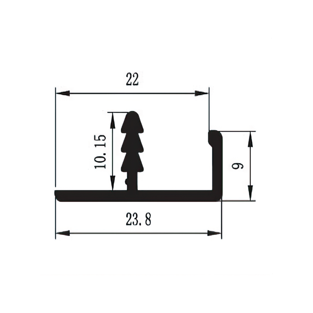 Aluminium Edge Profile F – 22 MM – Slide Systems Inc.
